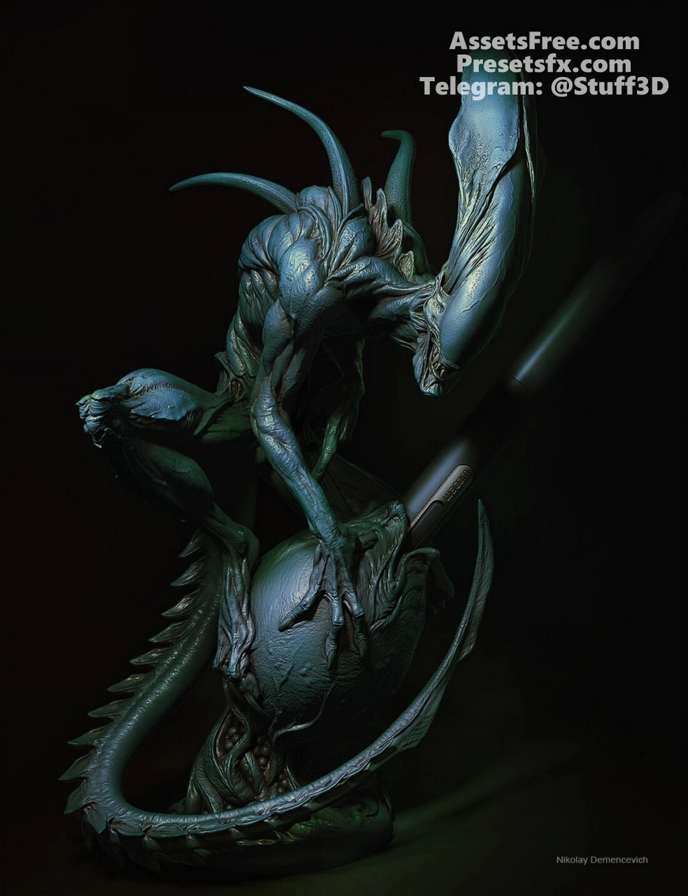 Alien Pen Holder > 3D print model Download free> PresetsFX.com